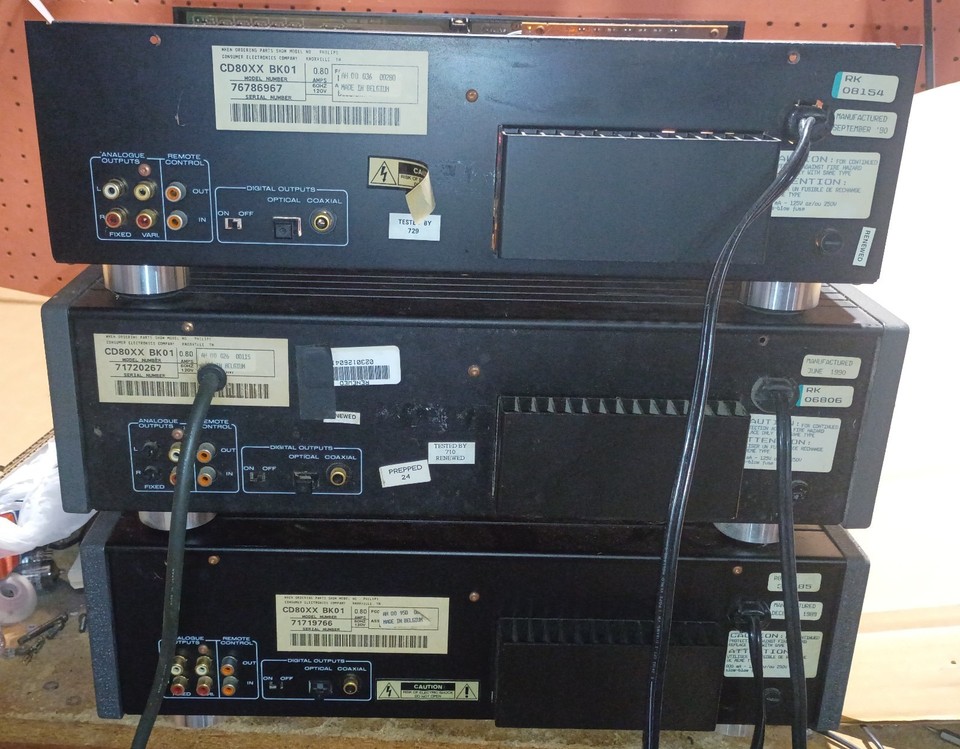 Lot of 3 units Philips Phillips CD80 CD player CD-80 CD-880- FOR REPAIR ...