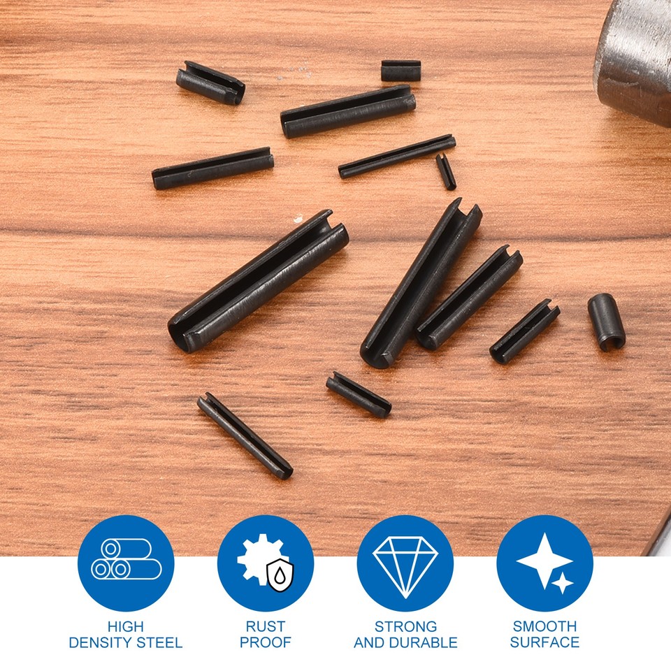 25Pcs 3/32"x1/2" Slotted Spring Pins Carbon Steel Split Expansion Pin ...