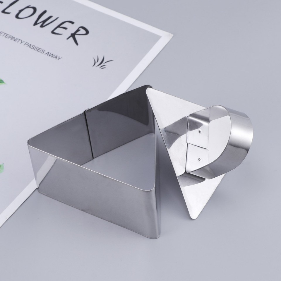 2 Pcs Stainless Steel Triangle Mousse Cutter Cake Mold for Home Baking ...