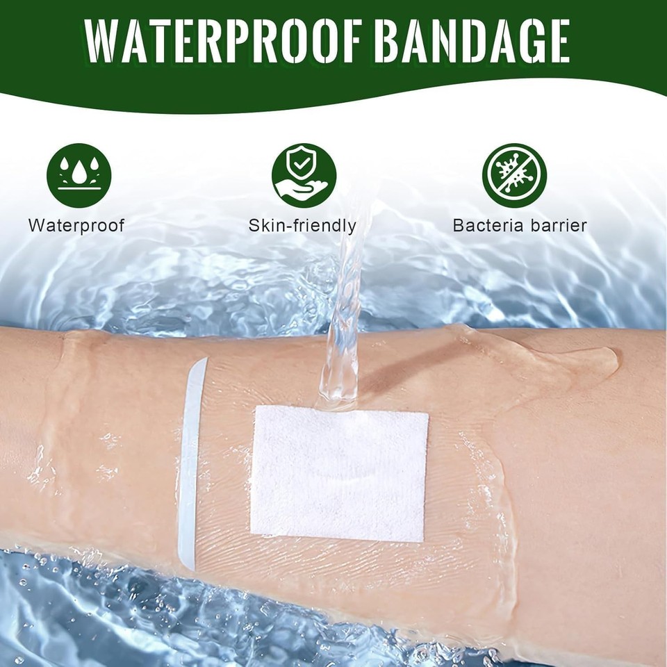 100 Pcs Water Proof Wound Dressings For Cuts & Wound size 4x4 inch ...