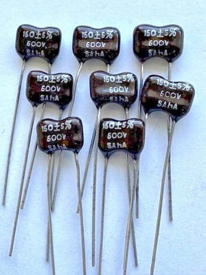 12X - 150pF @ 500V 5% - DIP SILVER MICA CAPACITOR ~ GOOD FOR AMP/HiFi ...