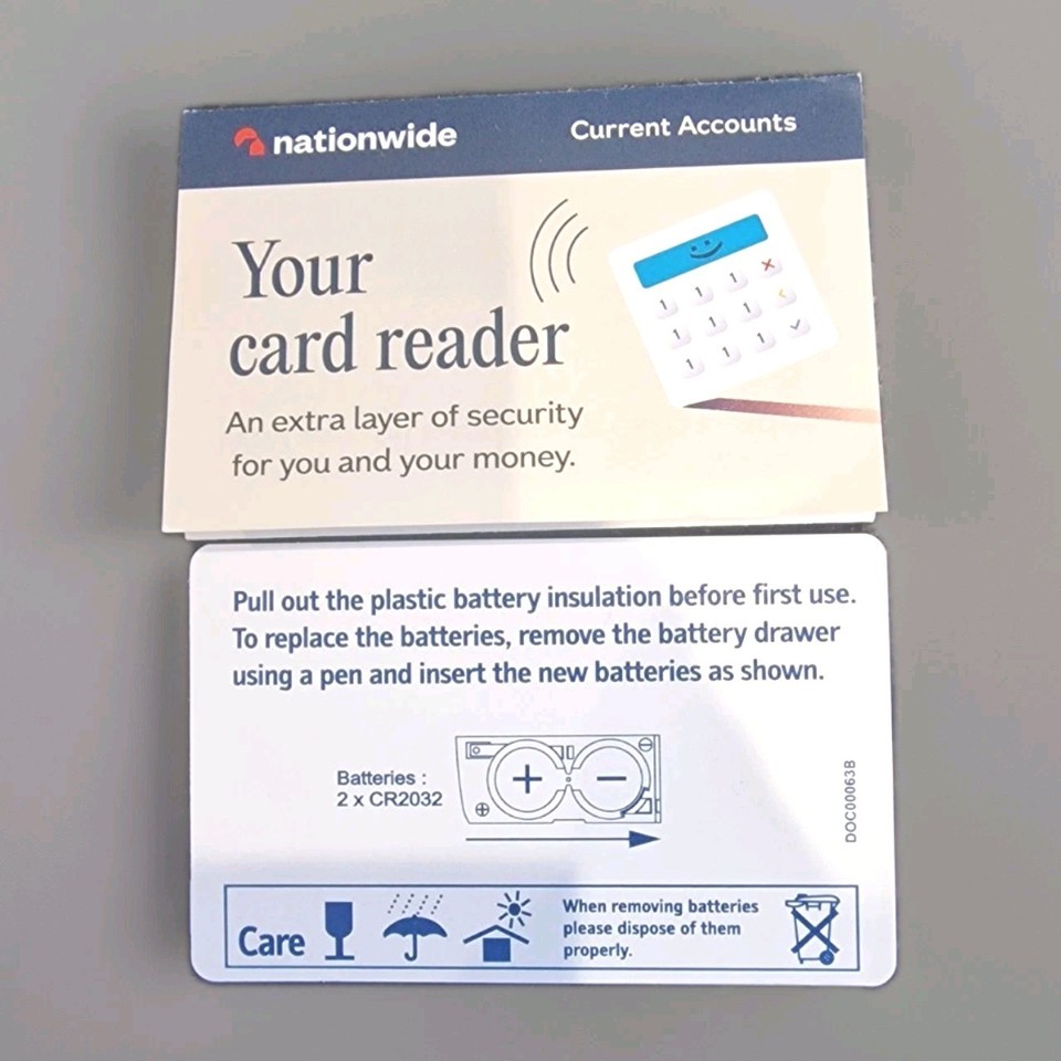 New Nationwide Pinsentry Security Bank Card Reader for Online Banking ...