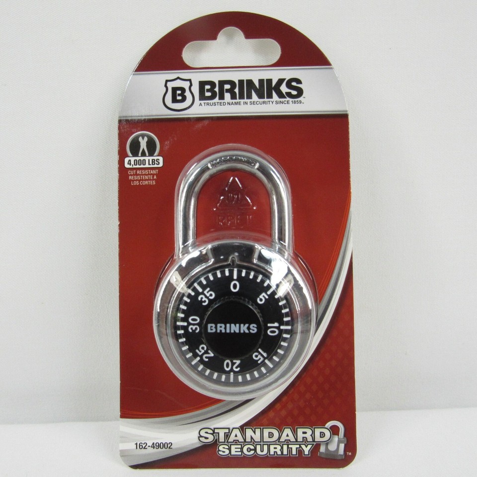 2- Brinks Padlock Standard Security 3 Dial Combination Lock #162-49002 ...