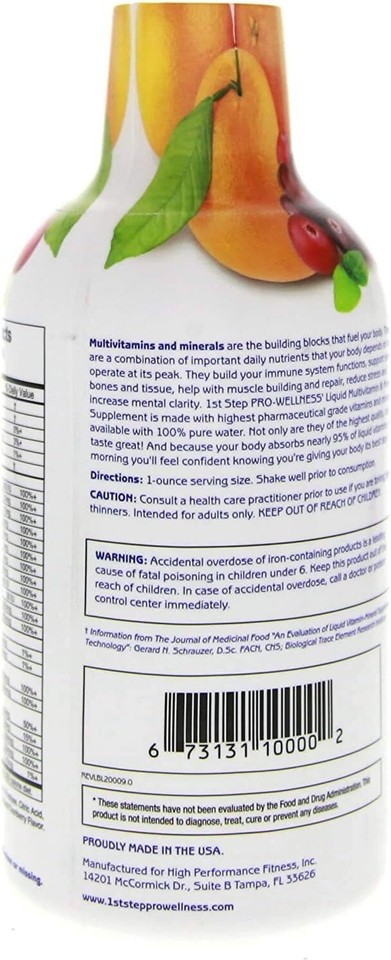 1st Step LIQUID VITAMINS & Mineral Men & Women Multi Vitamin C B12 ...