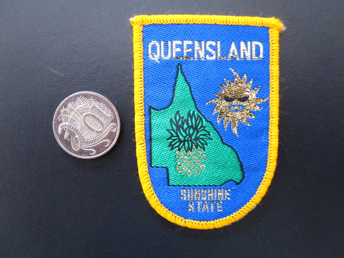 VINTAGE CLOTH PATCH / BADGE - QUEENSLAND SUNSHINE STATE - BUY IT NOW #2 ...