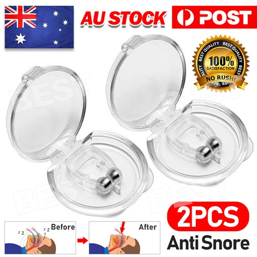 2Pack Clipple Silicone Magnetic Anti Snore Stop Snoring Nose Clip Sleep ...