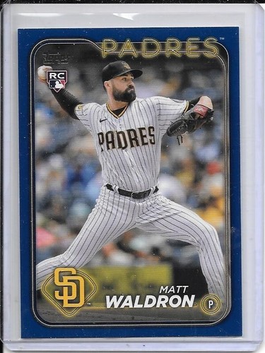 2024 Topps Series 1 MATT WALDRON (Padres)(RC) #US162 "ROYAL BLUE BORDER ...