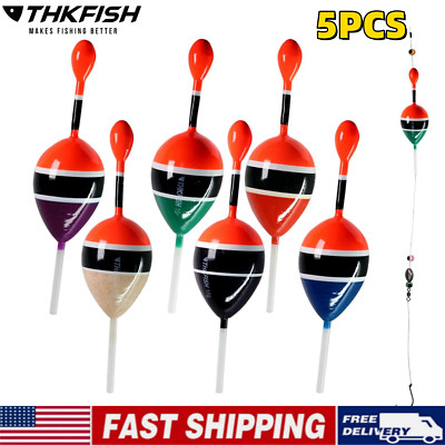 THKFISH 5pcs Fishing Floats Bobbers Buoyant Balsa Wood Body Slip ...