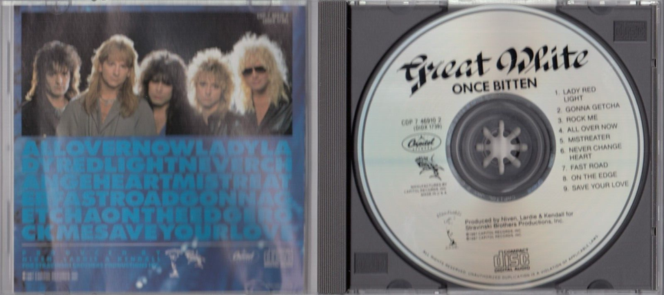 Great White - Once Bitten... (CD, Jul-1987, Capitol/EMI Records) HAIR ...