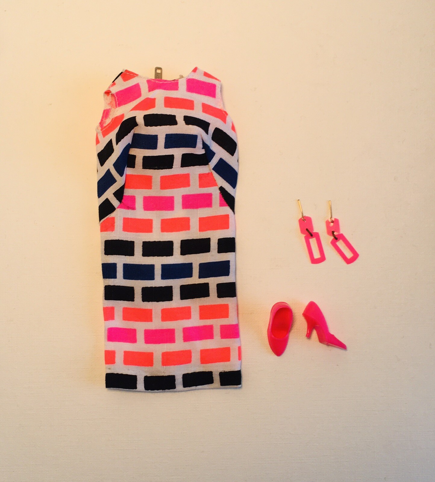 BARBIE Vintage #1686 PRINT A PLENTY MOD TNT Doll OUTFIT 1967 RARE ...