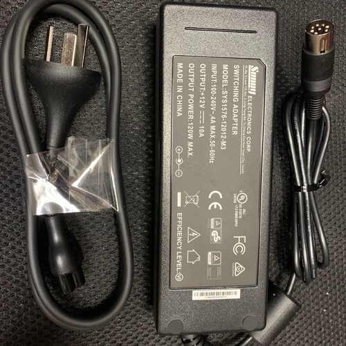 Genuine ZEBRA AC Adapter SYS1576-12012-M3 Power Supply 12V 10A 8PIN W ...