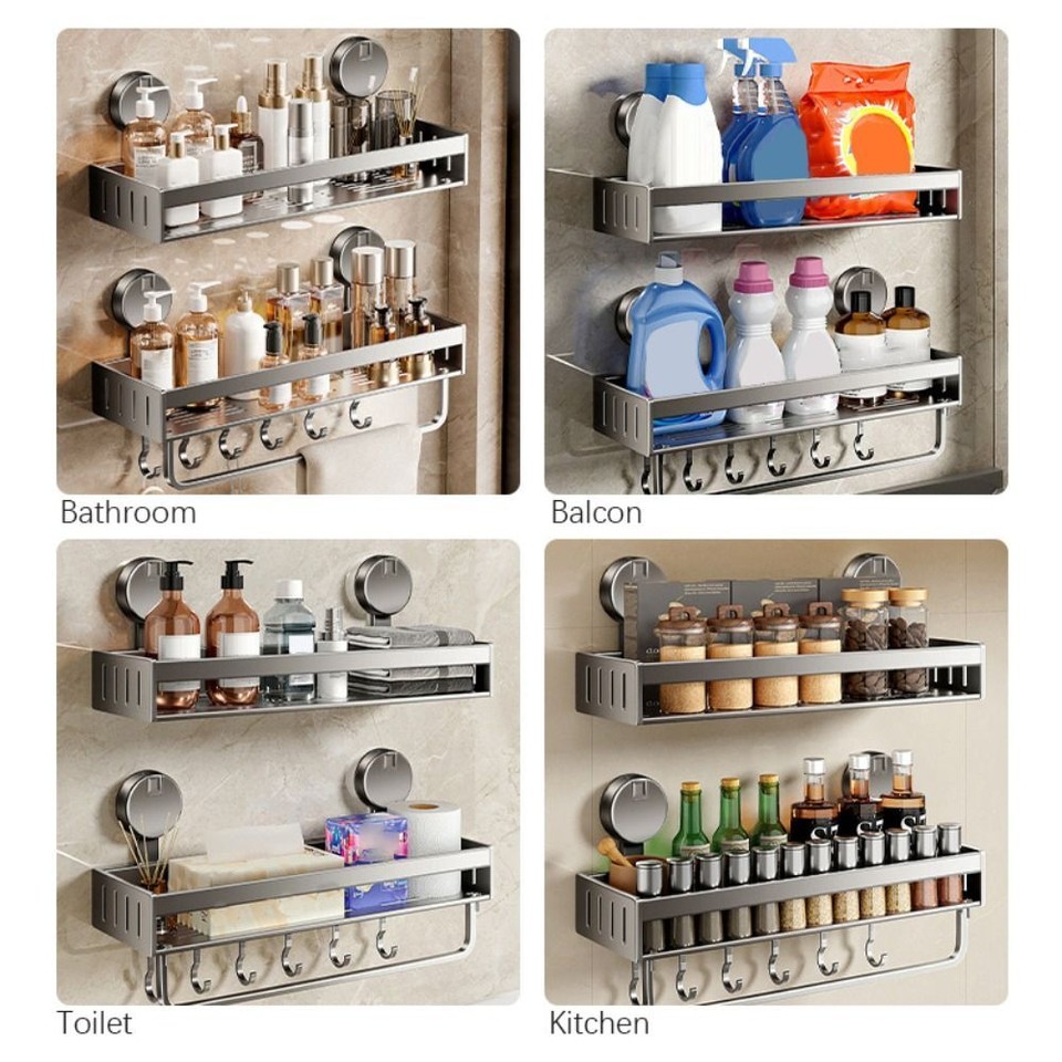 Carbon Steel Shampoo Shower Gel Rack 30/40CM Shower Storage Shelf ...