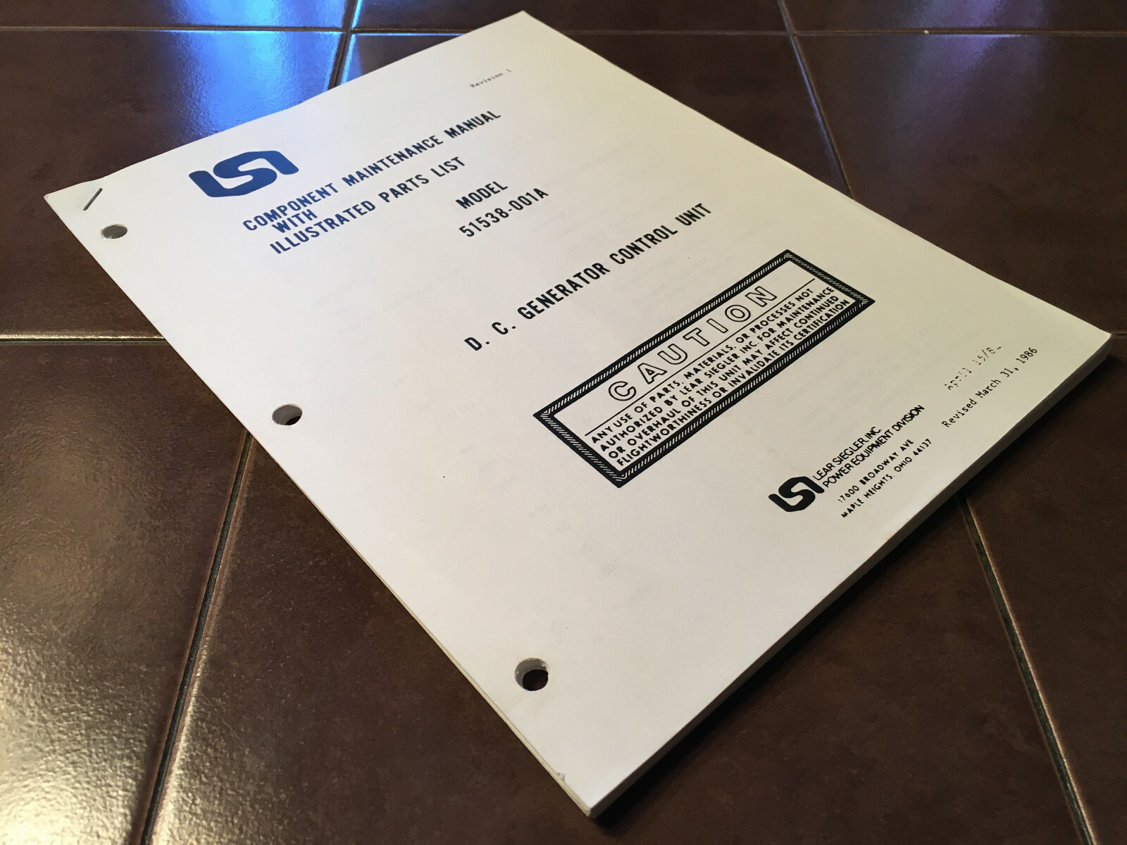 Lear DC Generator Control Unit 51538-001A Service & Parts Manual | eBay