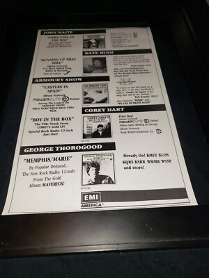 Kate Bush/John Waite/Corey Hart Rare Radio Promo Poster Ad Framed | eBay