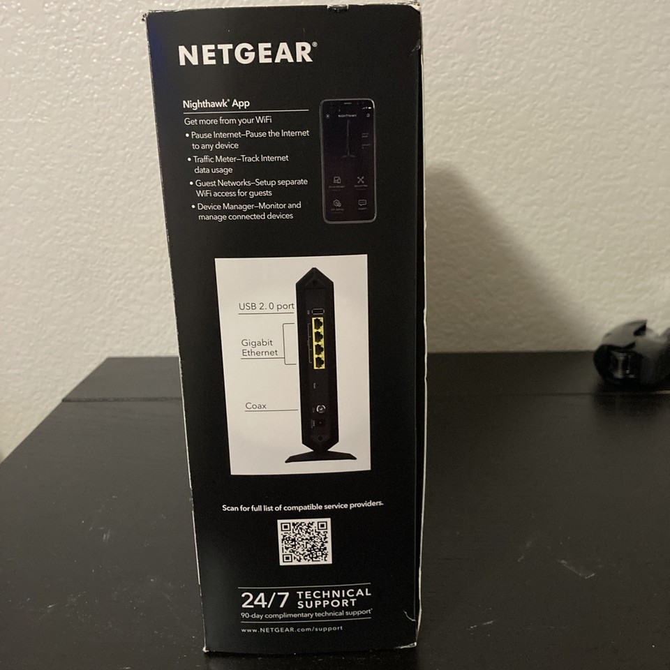 NETGEAR Nighthawk AC1900 WiFi DOCSIS 3.0 Cable Modem Router (C7000 ...
