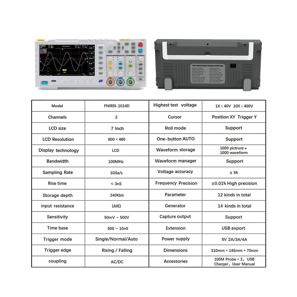 FNIRSI 1014D Oscilloscope 2 in 1 Digital Oscilloscope DDS Signa... Fast ...