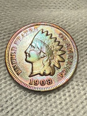 1908 INDIAN HEAD CENT ~ High Grade Free Gift Toned NICE COIN~ | eBay
