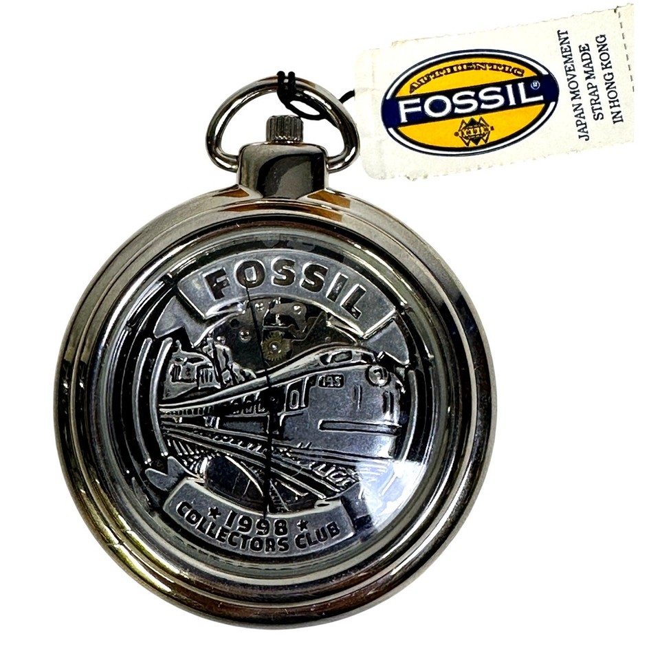 Fossil Limited Edition 1998 Collectors Club 'Steamliner' Pocket Watch ...