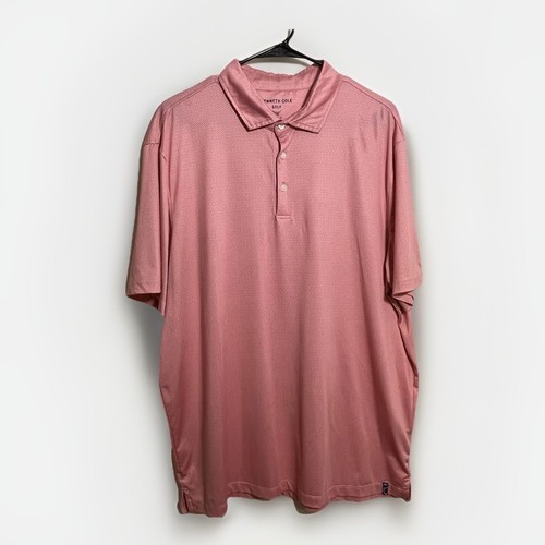 Kenneth Cole Golf Polo Shirt Geometric Pink Flower Wicking UPF Stretch ...