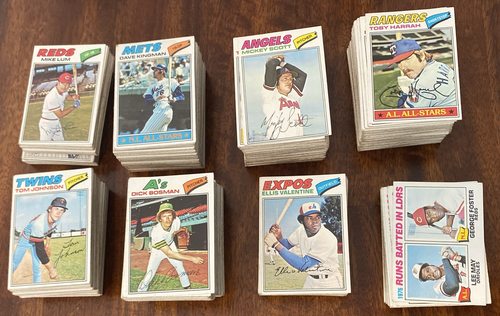 1977 TOPPS PARTIAL SET LOT OF 620 TOPPS COMMONS WITH DUPES (GD - VG/EX ...