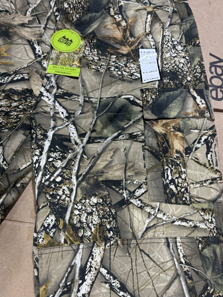 WFS Element Gear L Camo Hunting Pants, Burly Camo Green Tan XL Brand ...