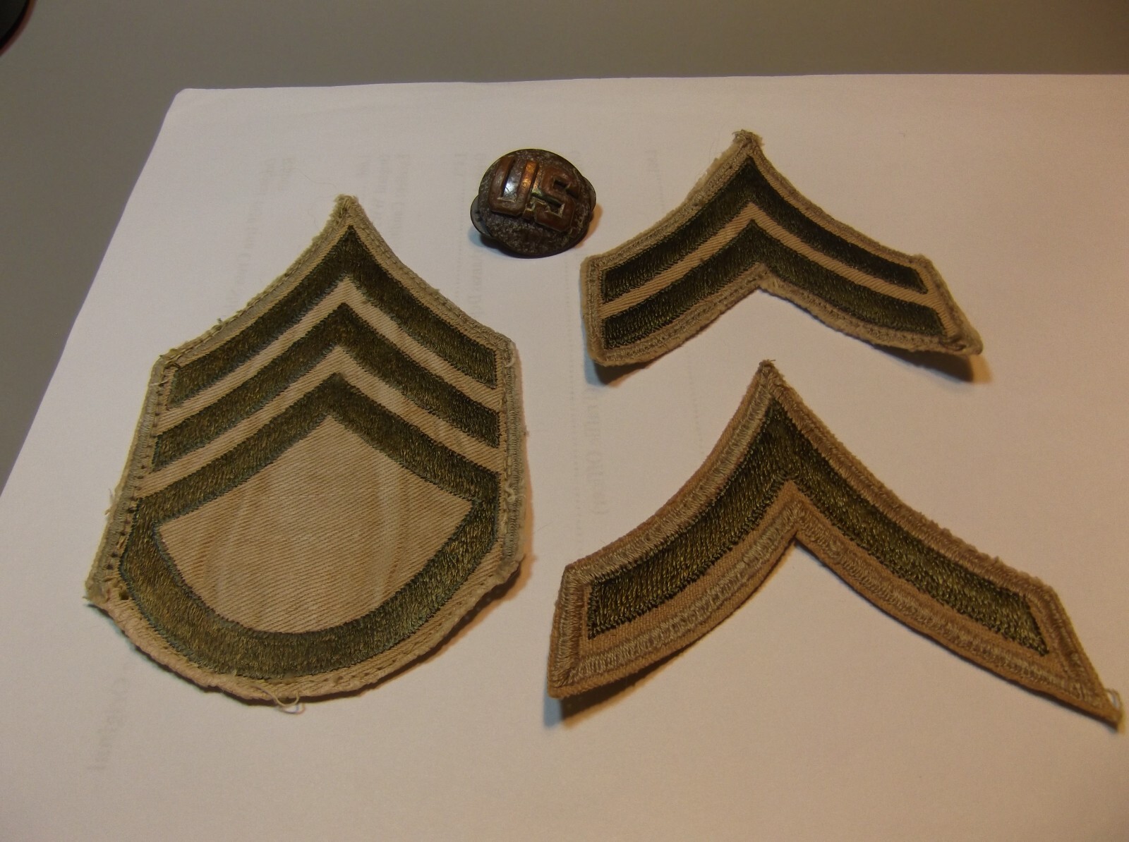 Original WW2 USMC Island Marine Uniform Sleeve Rank Insignia Sgt, Cpl ...