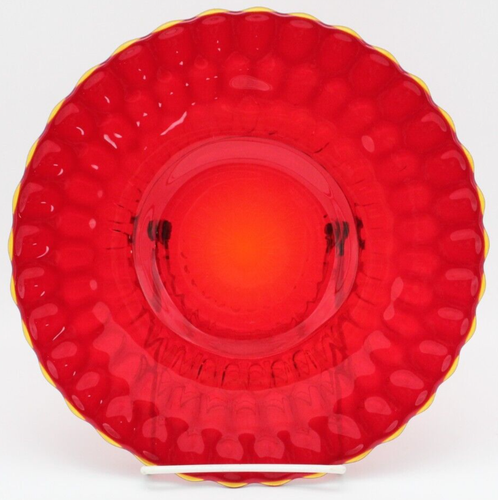 Vintage Fenton Ruby Red Glass Plate Thumbprint Pattern Amberina Colonial | eBay