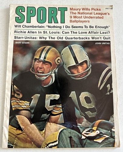 1970 Sport Magazine Packers STARR No Label BALTIMORE Unitas OLD QBs ...