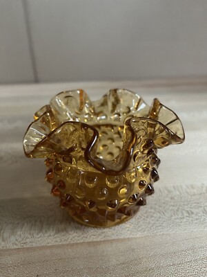 Fenton Small Hobnail Amber Planter/Votive 3” Tall | eBay