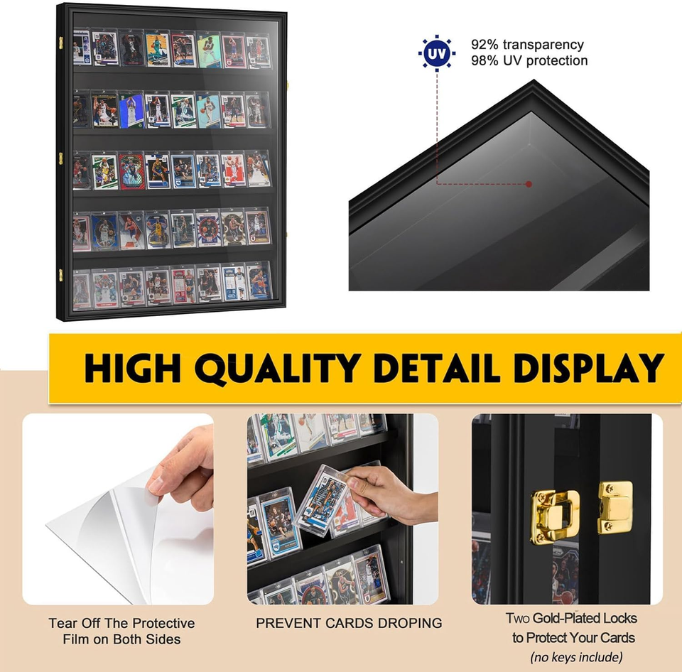 Baseball Graded Sport Card Display Case Large 40 Cards Display Case ...