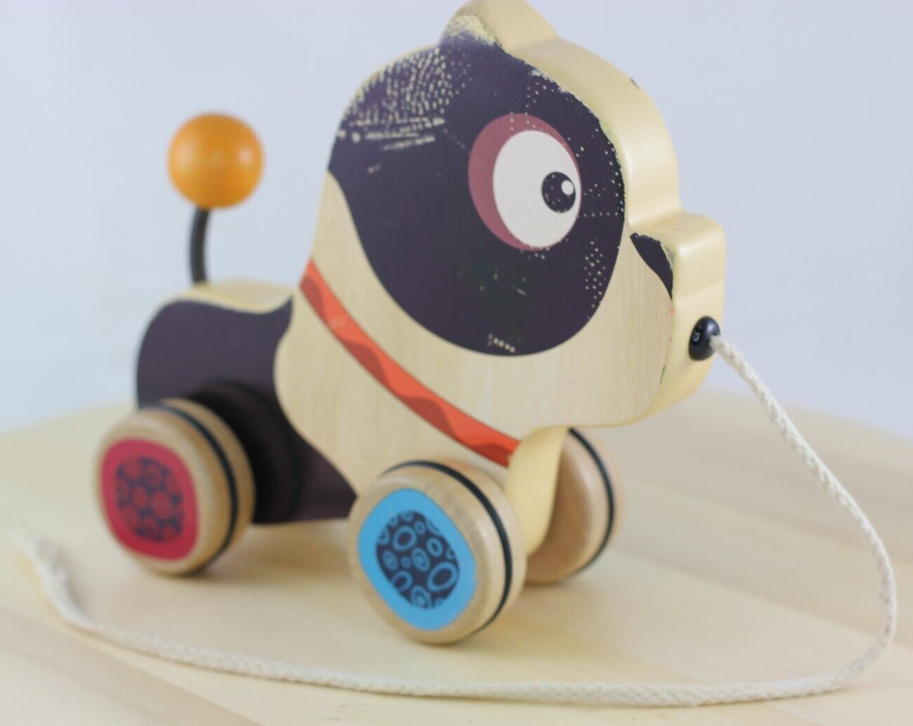 B. Happy Go Puppy Wooden Dog On Wheels, Pull Toy By Mybtoys.com | eBay