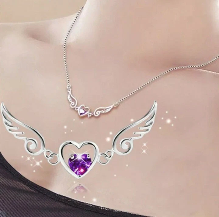 Purple Hearts With Wings