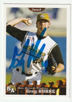 Greg Burke Signed 2008 Grandstand Card Missions Padres Autograph RC ...
