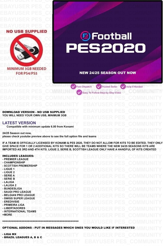 PES 2020 Option File - *24/25 SEASON TRANSFERS AND KITS, MARCH 2025 ...
