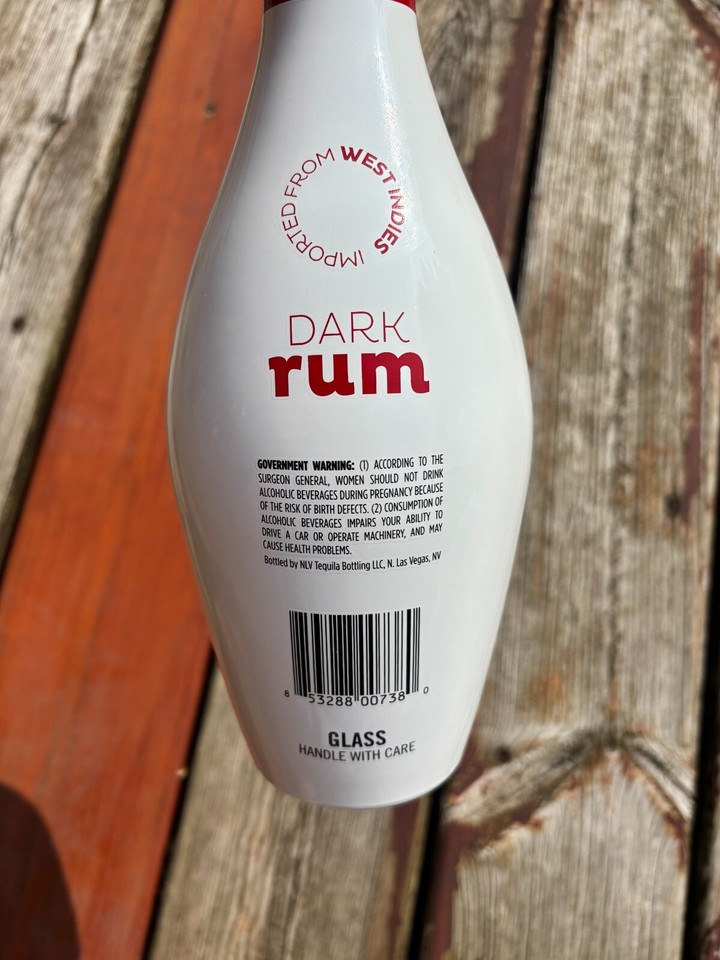 Cool Glass Rum bottle bowling pin - Stroke Spirits Dark Rum | eBay