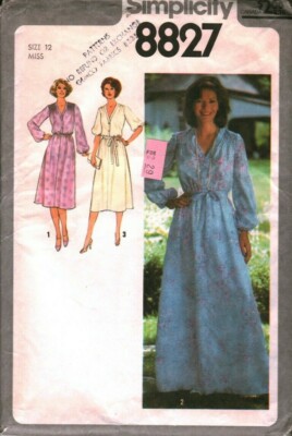 8827 Vintage Simplicity Sewing Pattern Misses Dress Two Lengths Tie ...