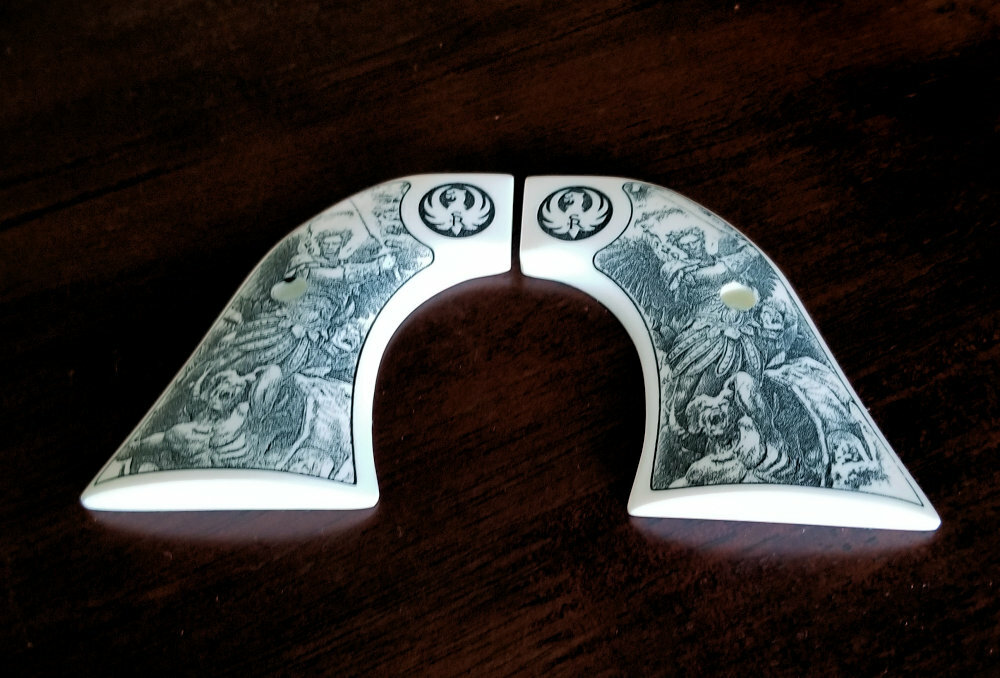 Ivory Ruger Vaquero Blackhawk Grips XR3-RED Frame Archangel Michael ...