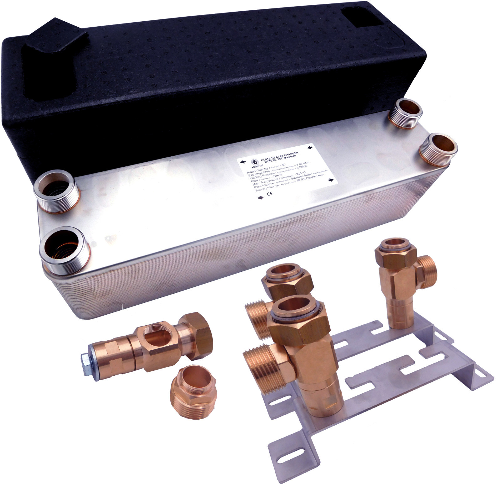 Steel PLATE HEAT EXCHANGER brazed NORDIC 220-440-660kW + Wall-Mounting ...