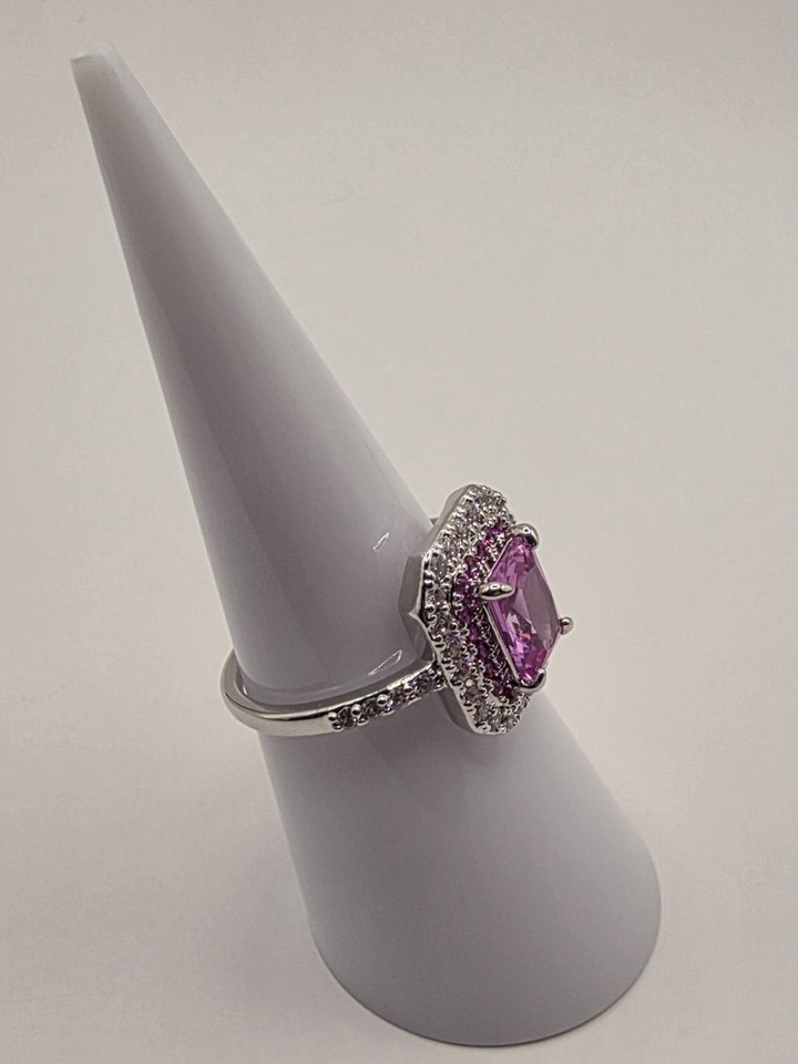 Bomb Party RING Lab Created Pink Corundum Rhodium PLATING SIZE 7 RB6861 ...