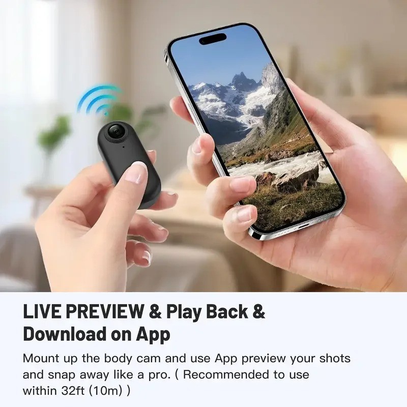 4K 128GB UHD Mini Body Camera Wearable Action Body Cam Thumb Size Hands ...