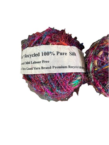 DARN GOOD YARN-Ball Wrst Wt Silk Yarn. Approx 200 G. Fair Trade Child ...