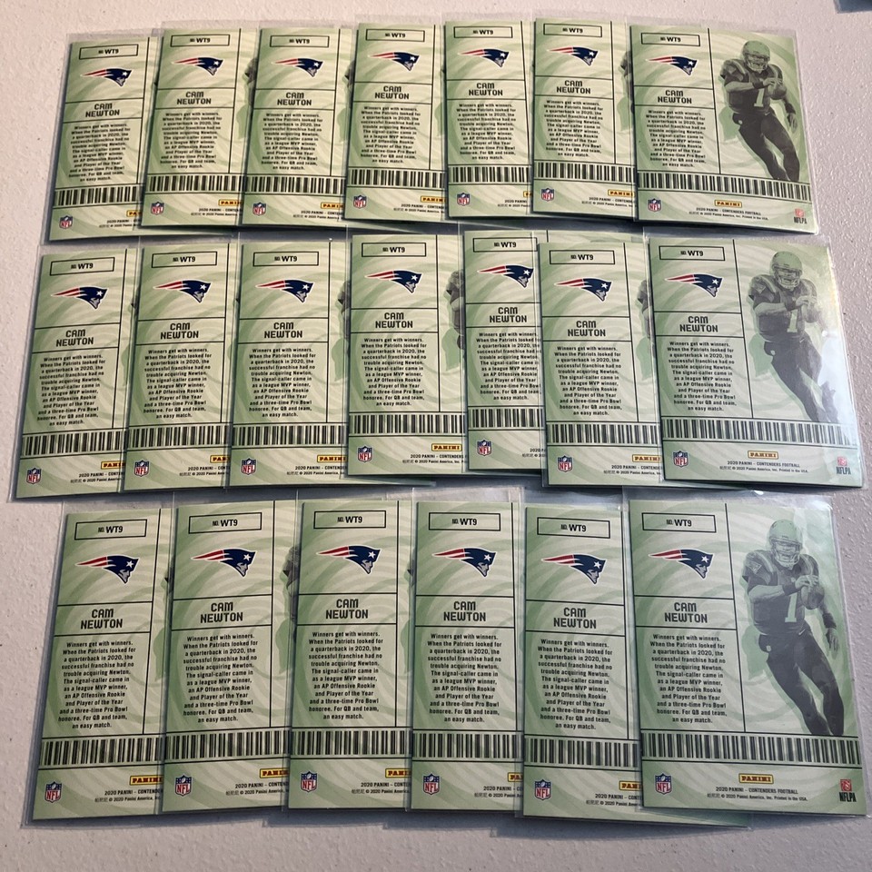 20x - 2020 Panini Contenders - Winning Ticket Cam Newton #WT9 Lot ...
