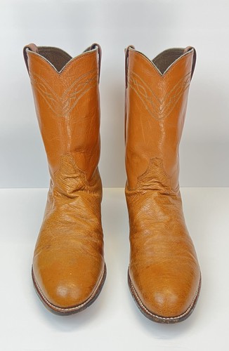 Justin 3021 Mens Sz 13E Exotic Roper Boot Cognac Smooth Ostrich Foot ...