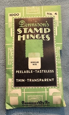 Vintage Dennison Stamp Hinges No.4 - 1000 Pre-Folded Pieces - Unopened ...