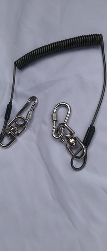 Grey Tool Lanyard Tether 2 loop Carabiner Scaffolder Tools Safety ...