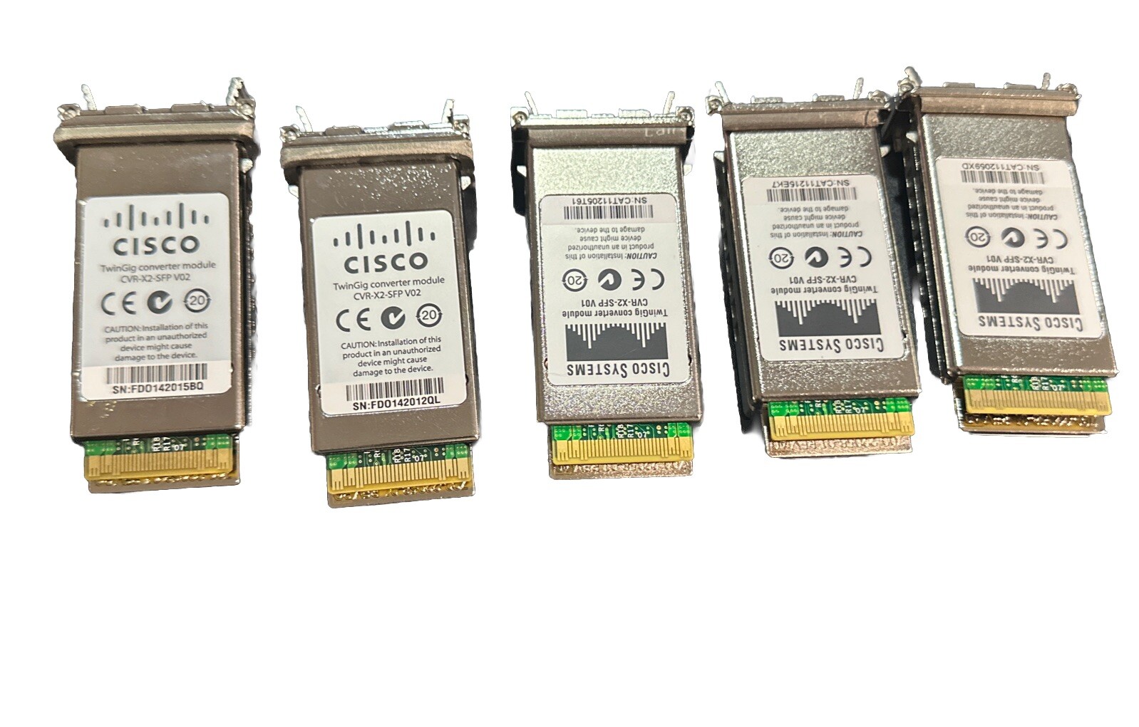 5 Cisco CVR-X2-SFP V02 Module 1 Port X2 to SFP+ 10 Gigabit Converter ...