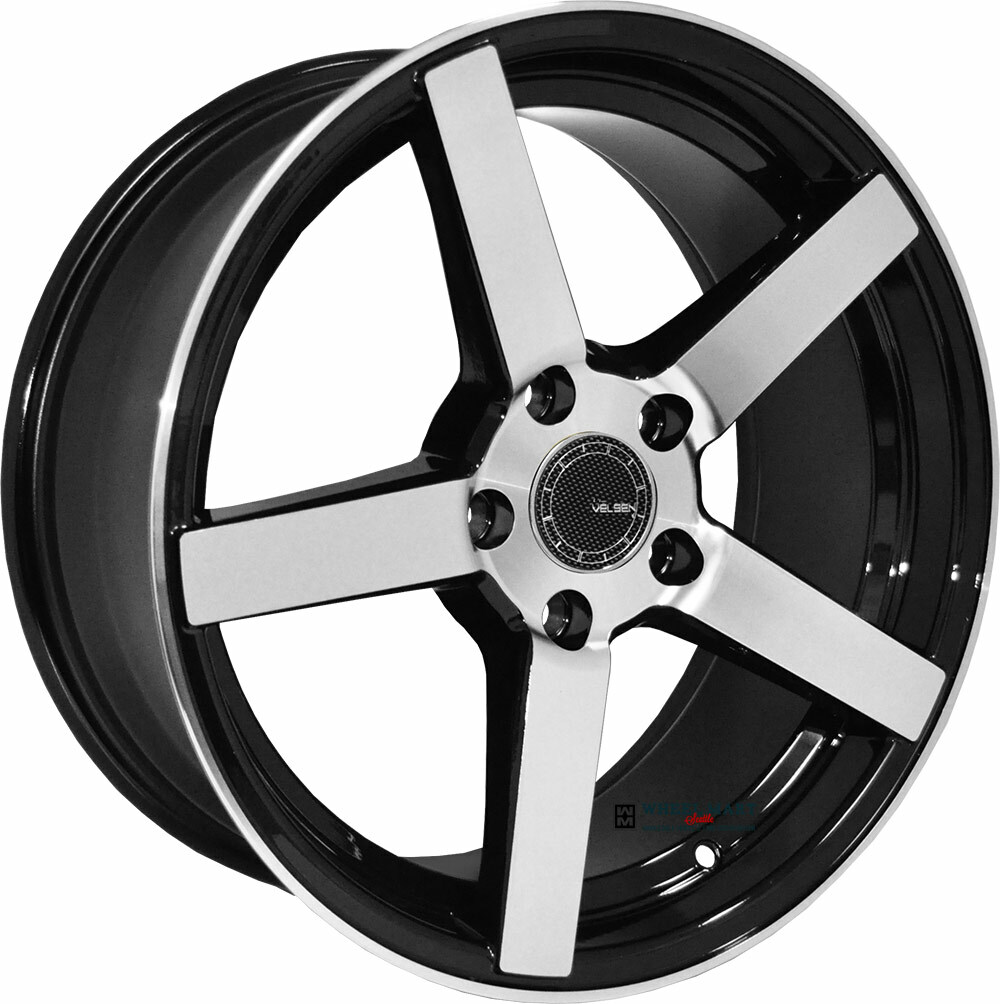 Velsen Wheel 463 17X7.5 +38 Offest Black & Machined Finish 5 Lugs Set ...