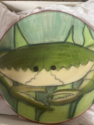 Pottery “Double Creek” Signed Ceramic Coastal Crab Plate Artist ...