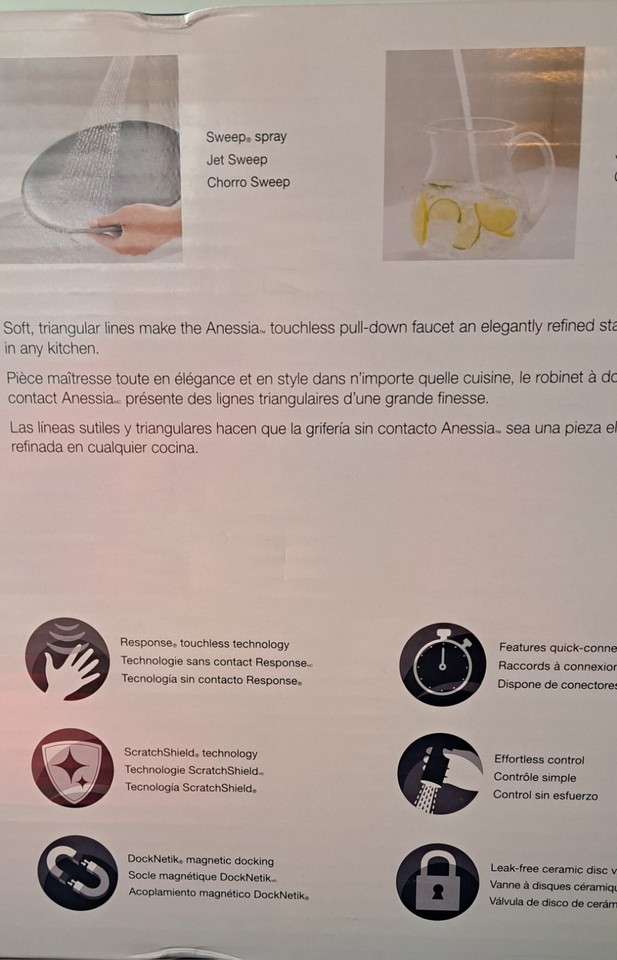 Kohler Anessia Touchless Pull-Down Kitchen Faucet Vibrant Stainless ...