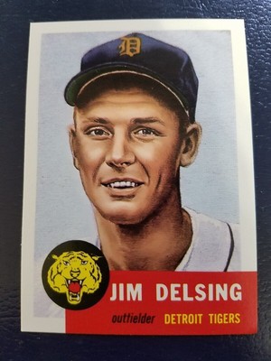 Jim Delsing Detroit Tigers 1991 Topps Archives 1953 T Reprint BLANK ...